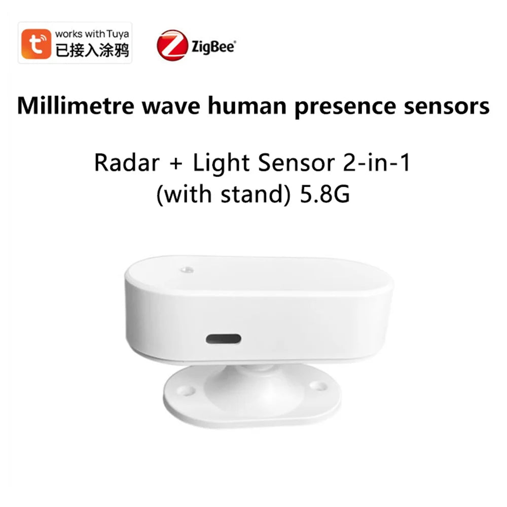 Tuya Zigbee/Wifi Smart Human Body Sensors Radar Light Sense 2 in 1 Rad ...