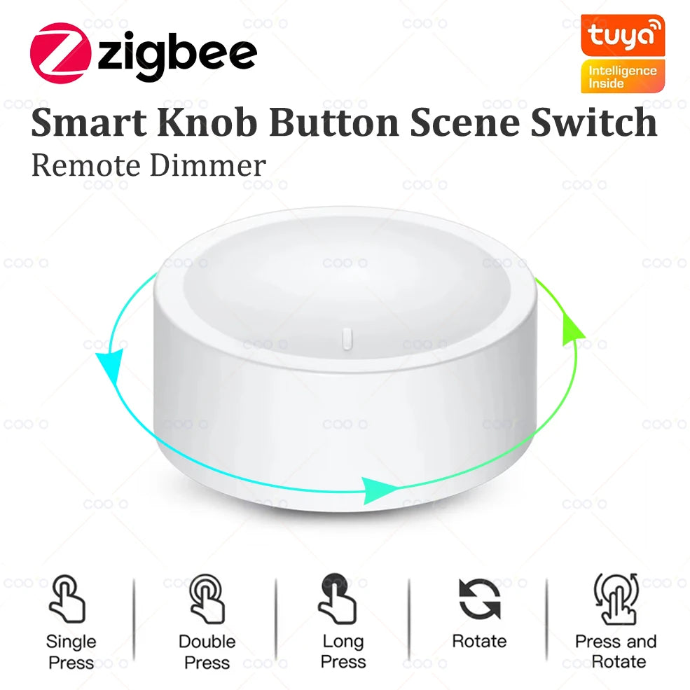 Tuya ZigBee Smart Knob Switch Wireless Scene Button Rotatable Dimmer S ...
